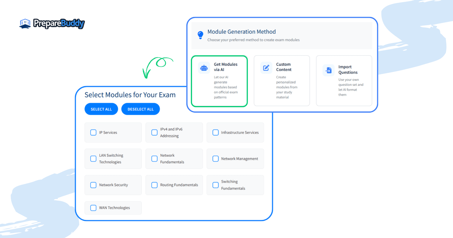 Creating Custom Exams with AI-Powered Modules